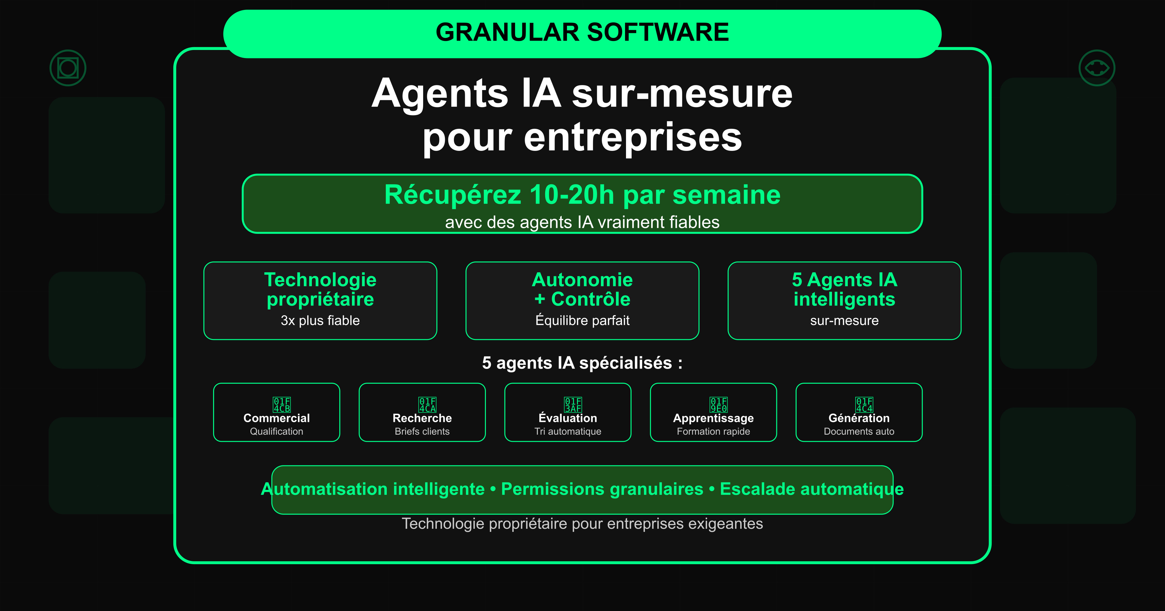 Granular software - Agents IA sur-mesure pour entreprises
